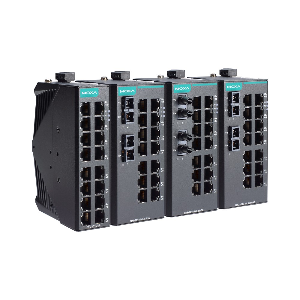 Ethernet Switch EDS-2016-ML Series, Industrial type,16 port interface ...