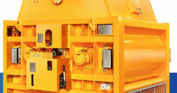 Double horizontal axis commercial concrete mixer for water conservancy ...